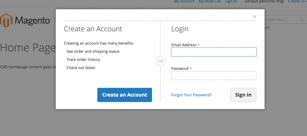 Add a Login Popup in Magento 2 - Siphor